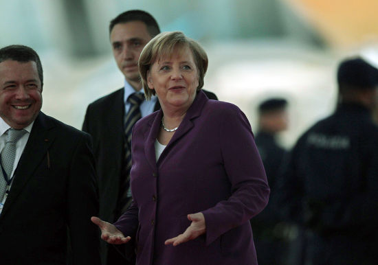 German Chancellor Angela Merkel C Gestures Editorial Stock Photo ...