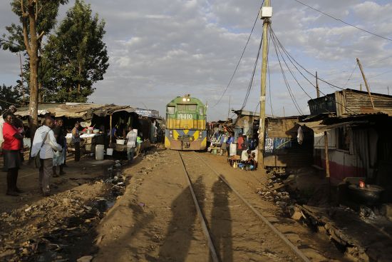 Commuter Train Passes Through Kibera Slums Editorial Stock Photo ...