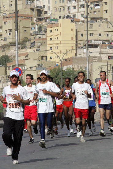 Thousands Jordanian Participate Amman International Marathon Editorial ...
