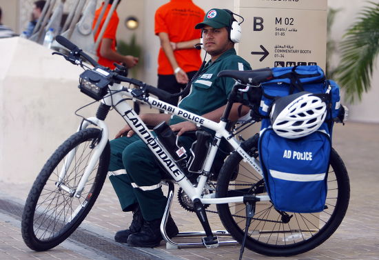 Arabic Policeman His Bike Sits Paddock Editorial Stock Photo - Stock ...