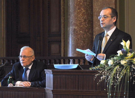 Emil Boc Prime Minister Romania Delivers Editorial Stock Photo - Stock ...