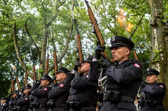 Polish Guard Honour Fire Volley Salute Editorial Stock Photo - Stock ...