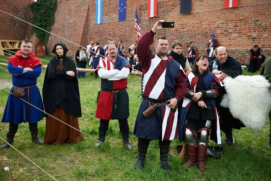 Knights Cheer During International Medieval Combat Editorial Stock ...