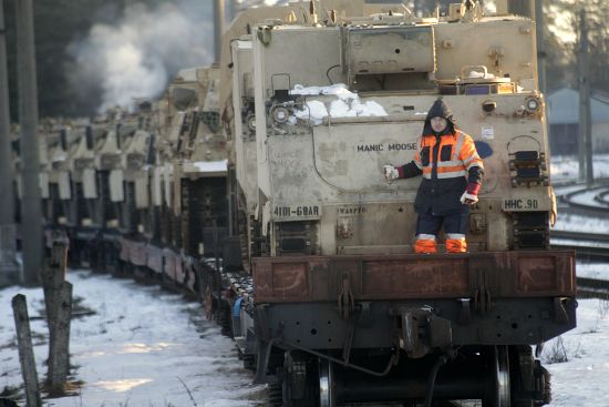 Us Army Military Equipment Unloaded Train Editorial Stock Photo - Stock ...