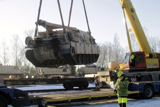 Us Army Military Equipment Unloaded Train Editorial Stock Photo - Stock ...