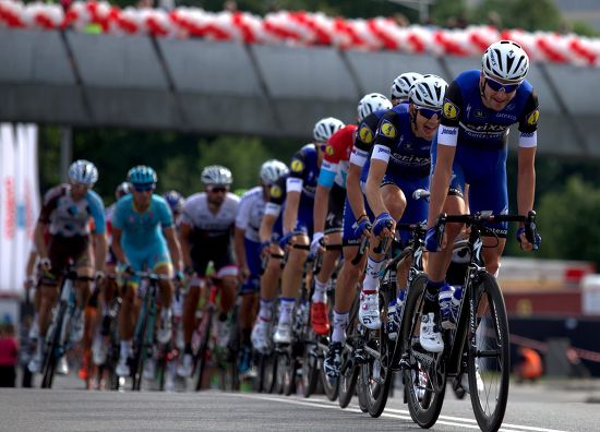 Pack Cyclists Action During Second Stage Editorial Stock Photo - Stock ...