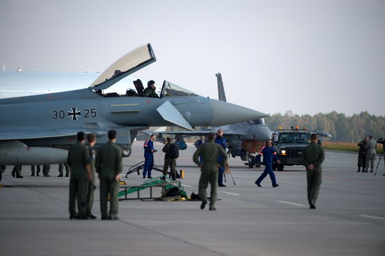 German Eurofighter Aircraft During Final Preparations Editorial Stock ...