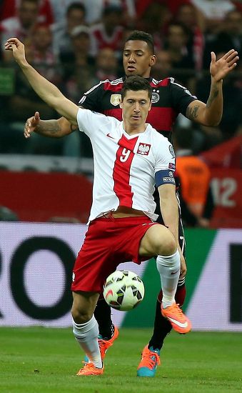 Robert Lewandowski Front Poland Vies Ball Editorial Stock Photo - Stock ...