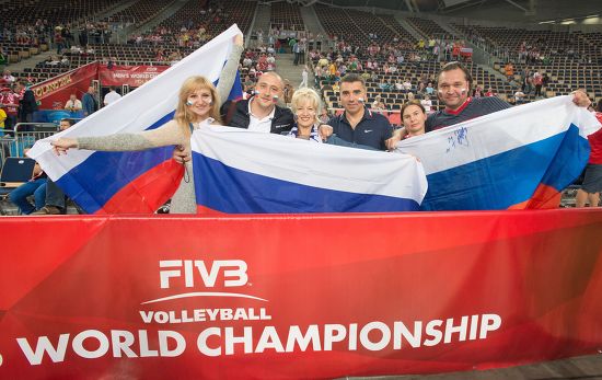 Russian Supporters Cheer Their Team During Editorial Stock Photo ...