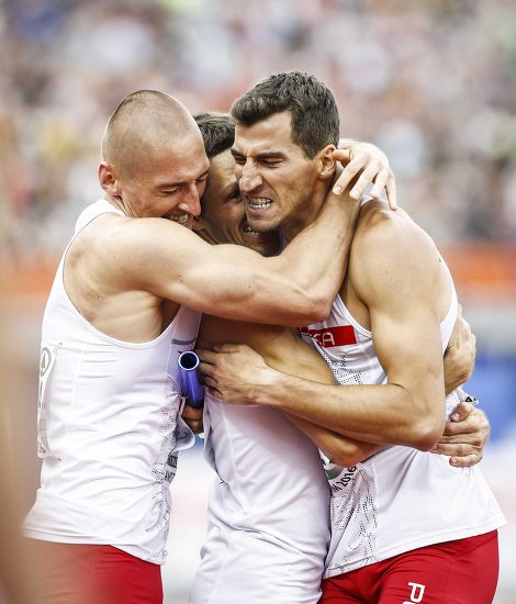 Polish Runners Celebrate After Placing Second Editorial Stock Photo ...