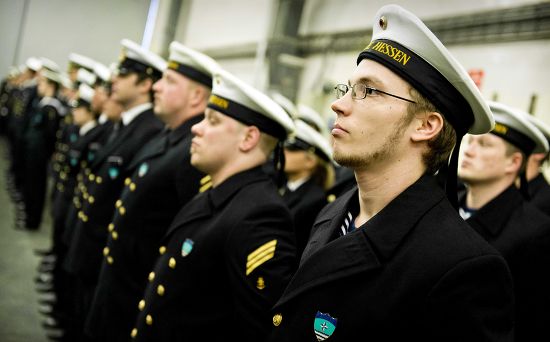 German Navy Sailors During Handover Standing Editorial Stock Photo ...