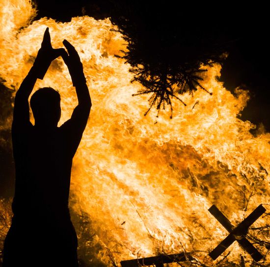 Man Throws Tree Into Fire Museumplein Editorial Stock Photo - Stock ...