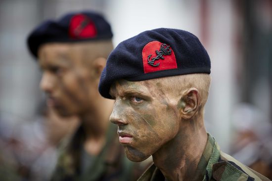 Marines Receive Their Blue Berets During Editorial Stock Photo - Stock ...