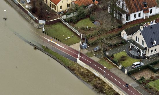 Aerial View Flooded Bicycle Path Flood Editorial Stock Photo - Stock ...