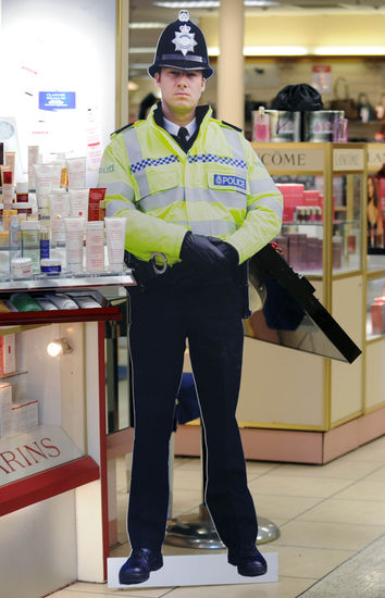 Cardboard Policeman On Duty Store Editorial Stock Photo - Stock Image ...