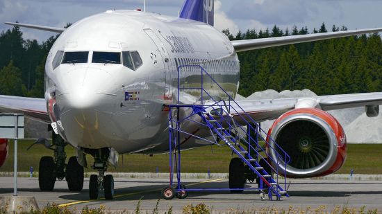 Boeing 737 Aircraft Swedish Carrier Sas Editorial Stock Photo - Stock ...