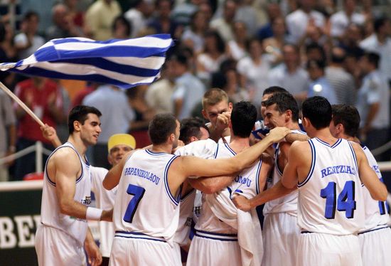 Athens Greece Greek Basketball Team Celebrates Editorial Stock Photo ...