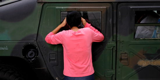 Young Girl Peers Into Army Humvee Editorial Stock Photo - Stock Image ...