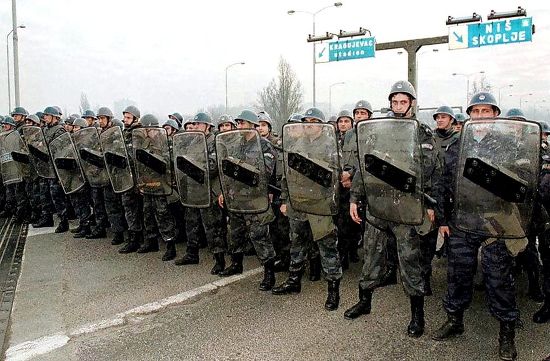 Belgrade Yugoslavia Serb Police Seal Off Editorial Stock Photo - Stock ...