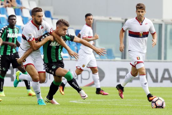 Sassuolos Luca Antei R Genoas Leonardo Editorial Stock Photo - Stock ...