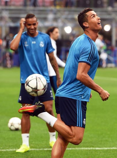 Real Madrids Cristiano Ronaldo Front Performs Editorial Stock Photo ...