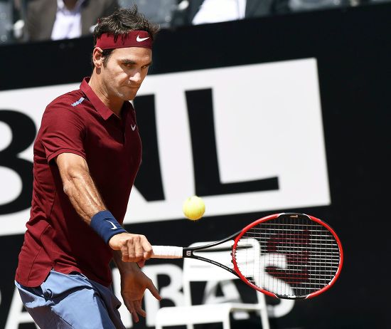 Switzerlands Roger Federer Returns Ball Austrias Editorial Stock Photo ...