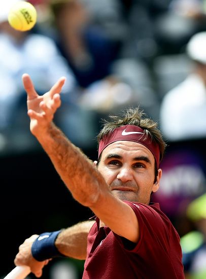Switzerlands Roger Federer Serves Ball Austrias Editorial Stock Photo ...