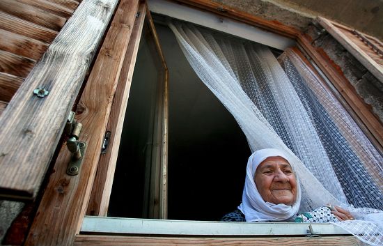 Local Kosovar Bosnian Woman Looks Window Editorial Stock Photo - Stock ...