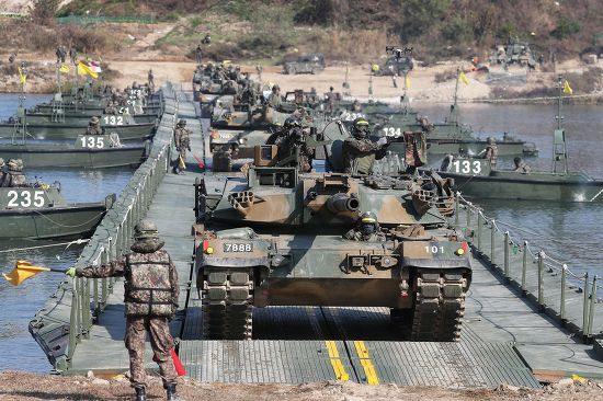 South Korean Army Tanks Cross River Editorial Stock Photo - Stock Image ...
