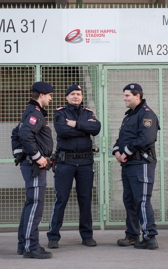 Austrian Police Officers Guard Stadium Entrance Editorial Stock Photo ...