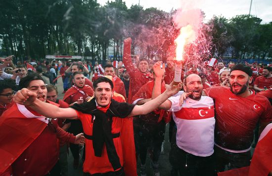 Turkish Fans Light Flares Lens Ahead Editorial Stock Photo - Stock ...