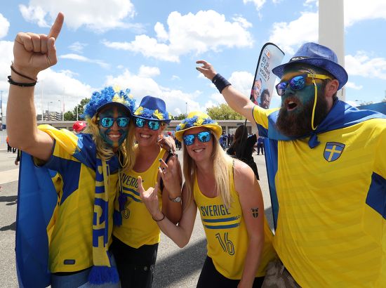 Sweden Supporters Outside Stadium Before Uefa Editorial Stock Photo ...