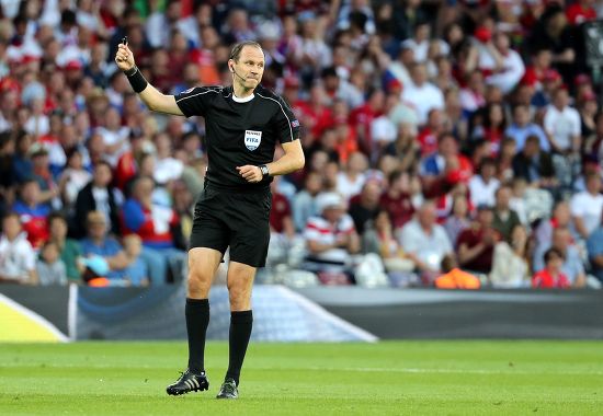 Swedish Referee Jonas Eriksson Gestures During Editorial Stock Photo ...