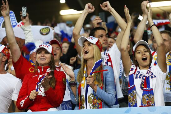 Russian Fans Cheer Their Team Before Editorial Stock Photo - Stock ...