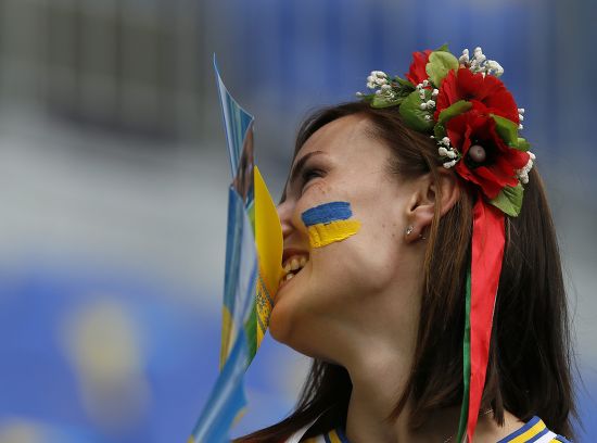 Supporter Ukraine Cheers Prior Uefa Euro Editorial Stock Photo - Stock ...