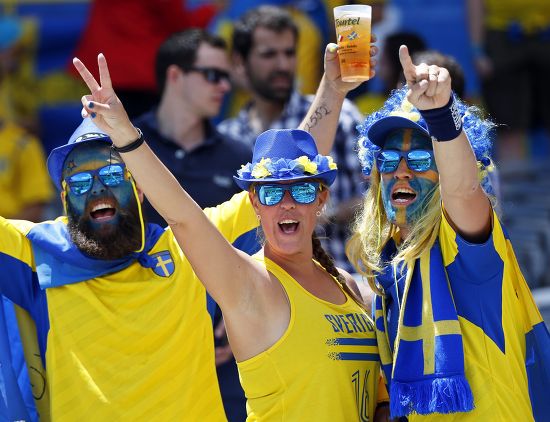 Swedish Fans Cheer Their Team Before Editorial Stock Photo - Stock ...