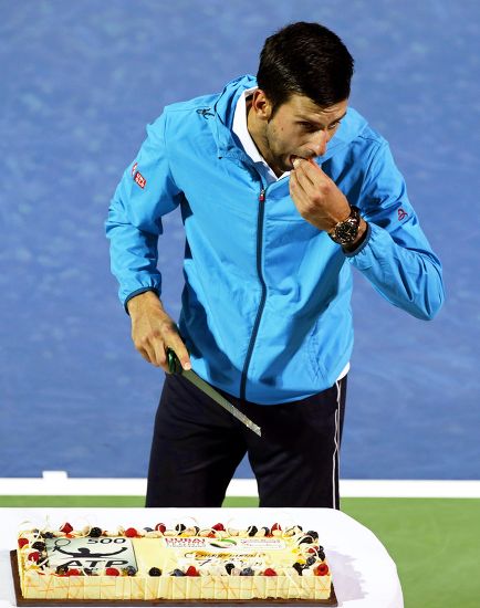 Novak Djokovic Serbia Tries Piece Cake Editorial Stock Photo - Stock ...