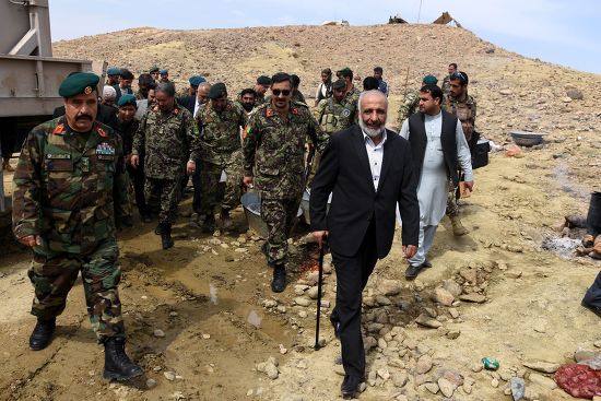 Afghan Defense Minister Masoom Stanekzai R Editorial Stock Photo ...