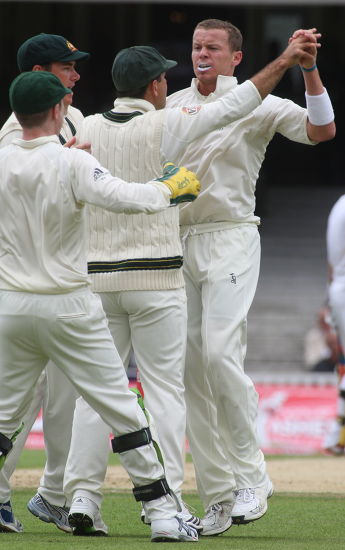 Australias Bowler Peter Siddle Congratulated By Editorial Stock Photo ...
