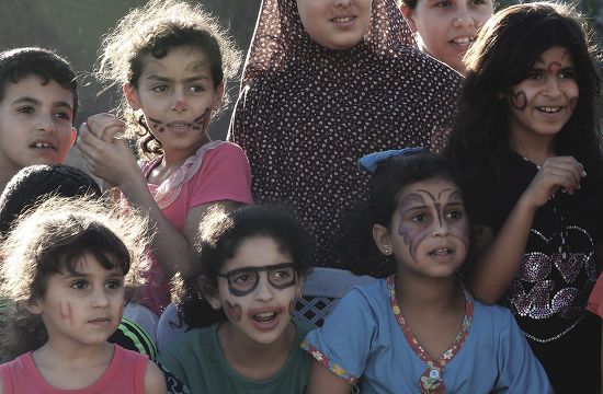 Palestinian Children Smile They Watch Clowns Editorial Stock Photo ...