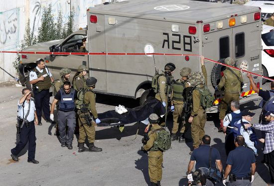 Israeli Soldiers Medics Move Palestinian Who Editorial Stock Photo ...