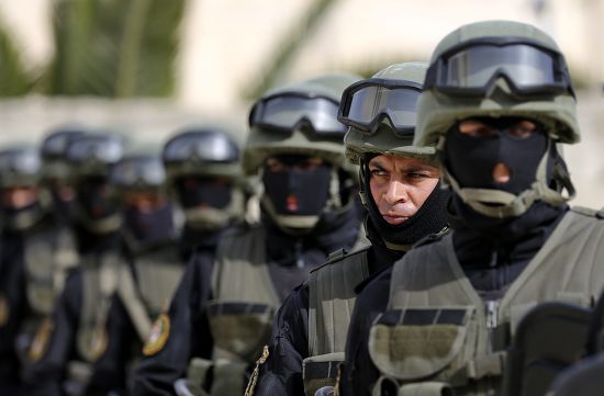 Masked Palestinian National Security Soldiers Take Editorial Stock ...