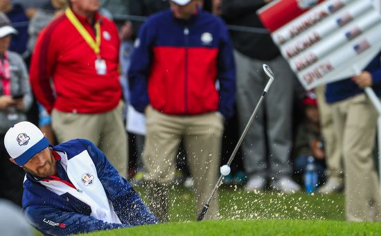 Team Usas Dustin Johnson Hits Sand Editorial Stock Photo - Stock Image ...