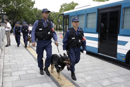 Japanese Policemen Police Dogs Walk Near Editorial Stock Photo - Stock ...