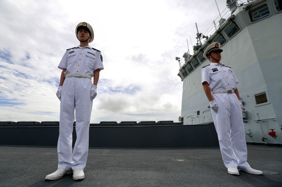 Chinese Navy Officers Stand On Deck Editorial Stock Photo - Stock Image ...