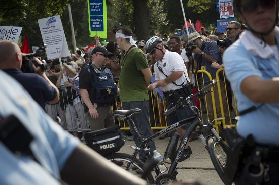 Protestor Detained After Crossing Barricades On Editorial Stock Photo ...
