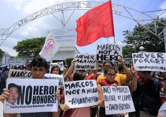 Filipino Protestors Stage Demonstration Against Late Editorial Stock ...
