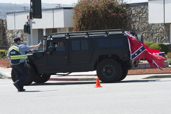 Person Driving Humvee Confederate Flag Flying Editorial Stock Photo ...