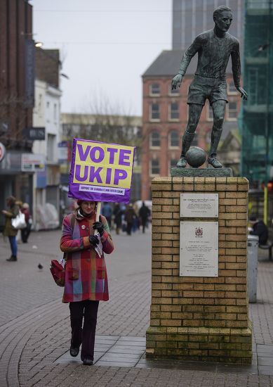 Woman Carries Ukip Banner Past Statue Editorial Stock Photo - Stock ...