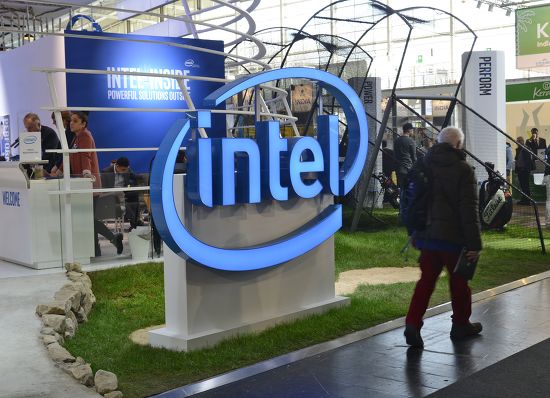 Trade Show Visitors Walk Past Intel Editorial Stock Photo - Stock Image ...